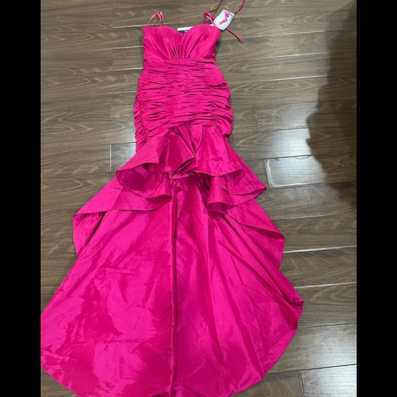 Dalia Collection | Dresses | Dalia Macphee Hot Pink Symetrical Gown ...
